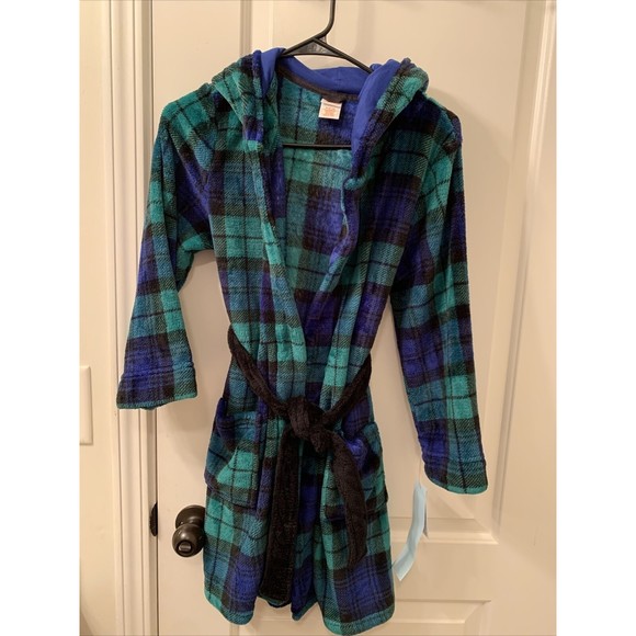 Cat & Jack | Other | Cat Jack Boys Blue Green Plaid Bath Robe Size ...